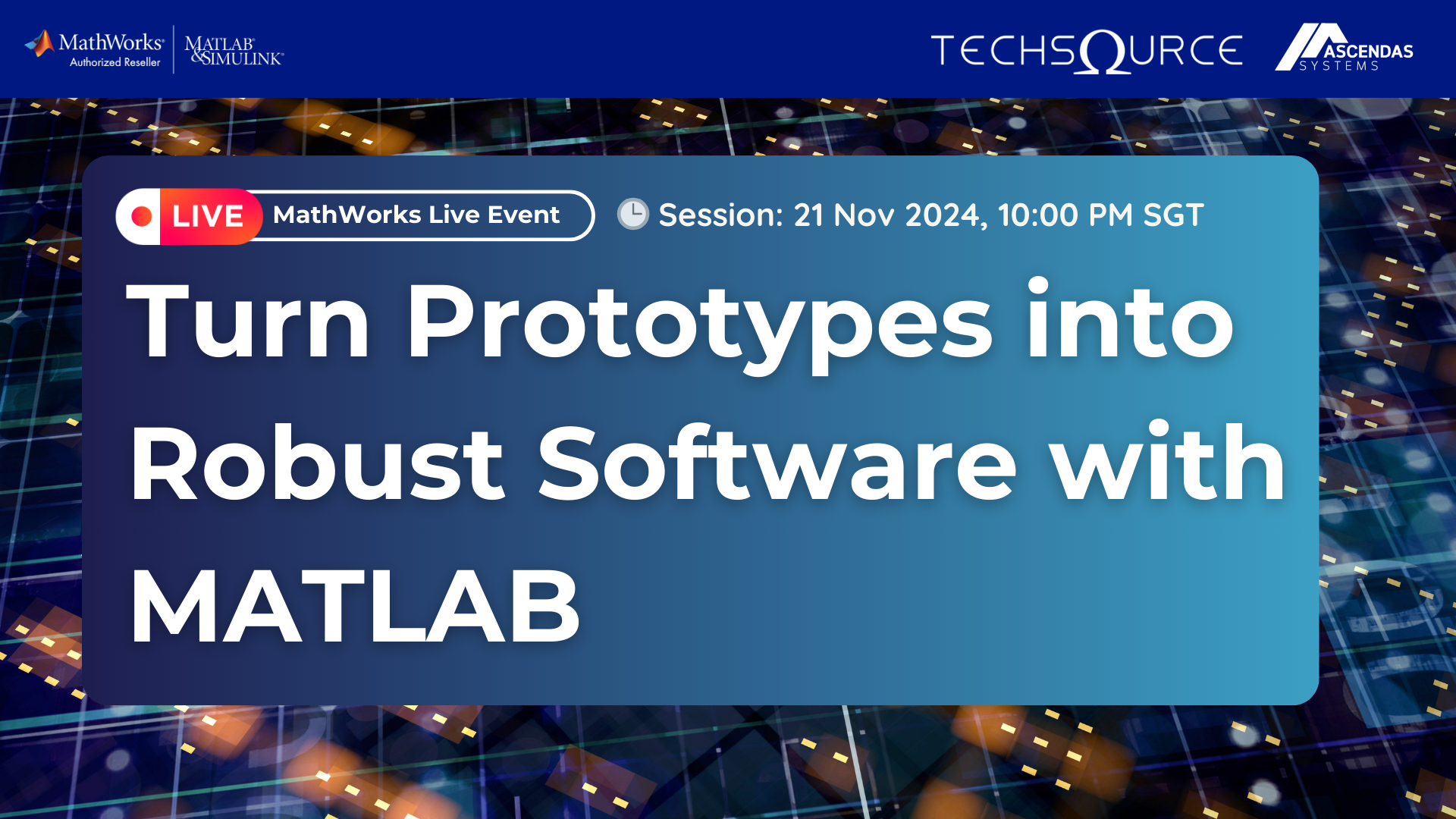 MathWorks Live Event: Turn Prototypes into Robust Software with MATLAB